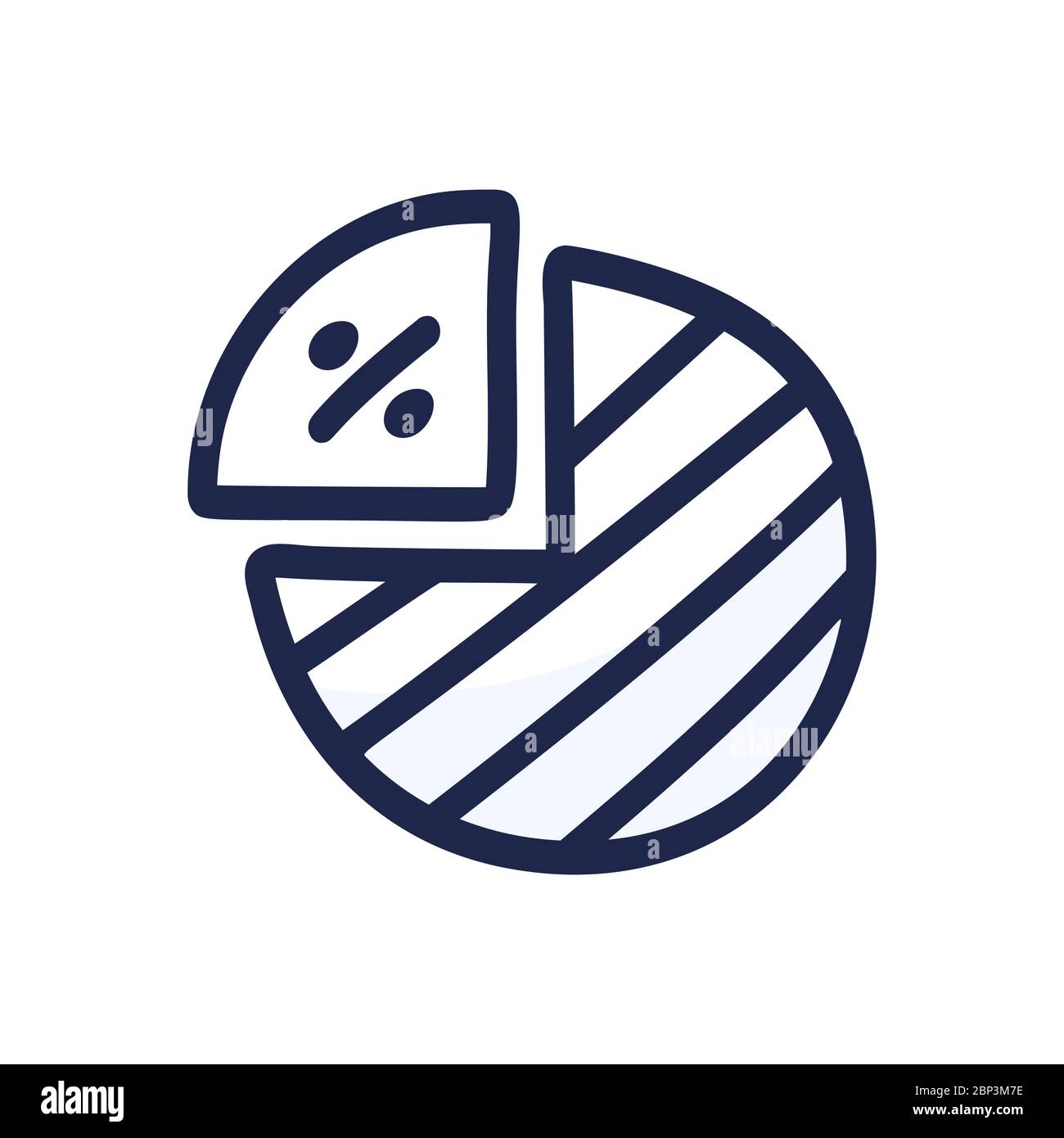 Pie chart with dollar outline vector doodle icon. Thin line cartoon pie ...
