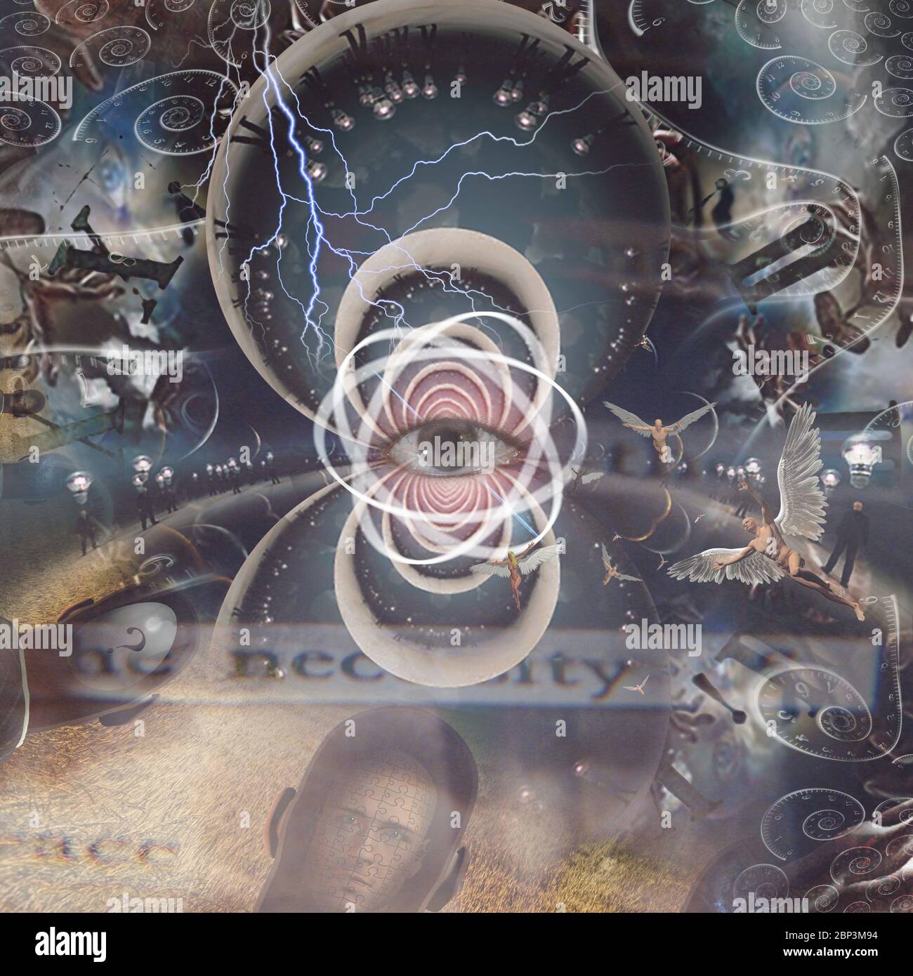 Atomic eye. Angels and surreal spaces Stock Photo - Alamy