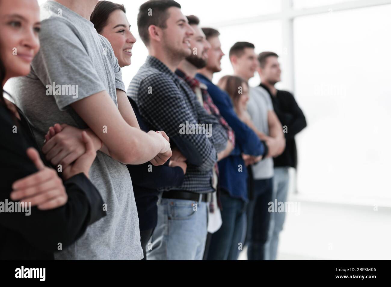 group of confident young people looking ahead Stock Photo - Alamy
