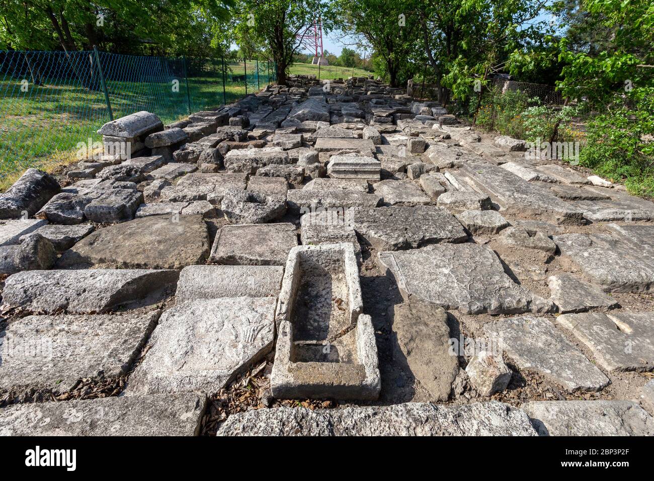 Ruin garden of Intercisa, an ancient roman military town in Dunaujvaros ...