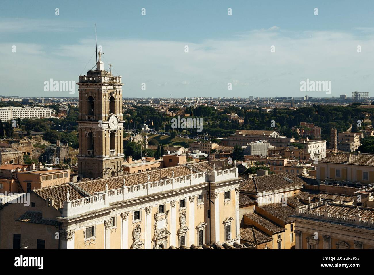 Rome rooftop view with ancient architecture in Italy Stock Photo - Alamy
