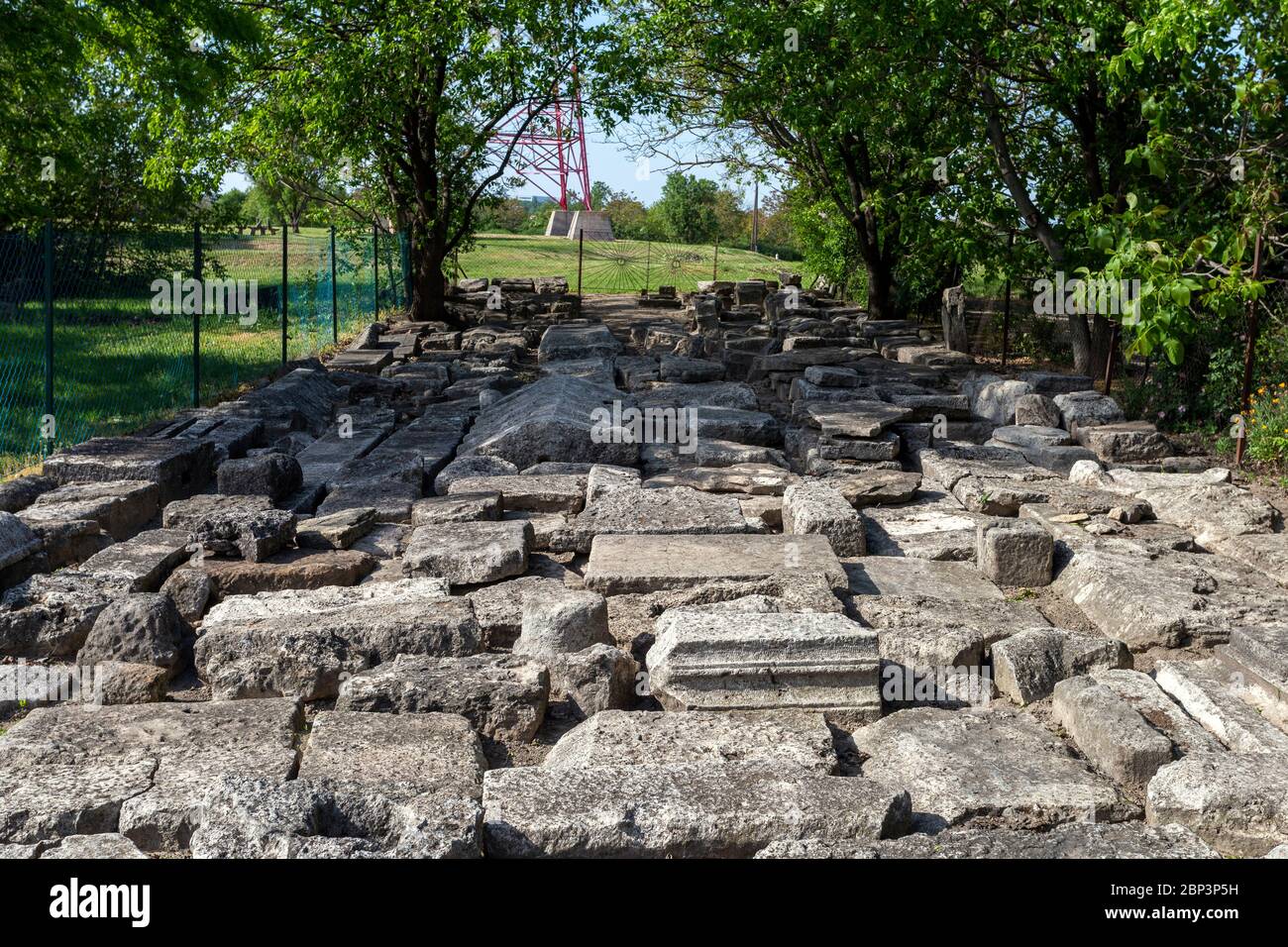 Ruin garden of Intercisa, an ancient roman military town in Dunaujvaros ...