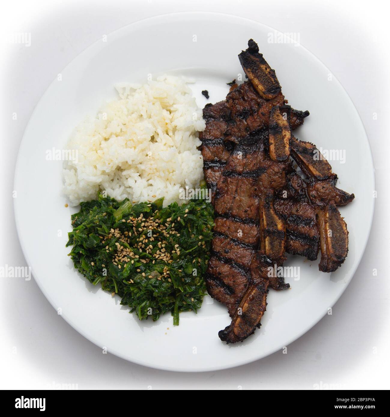 Traditional Korean barbecue short rib on white plate Stock Photo - Alamy