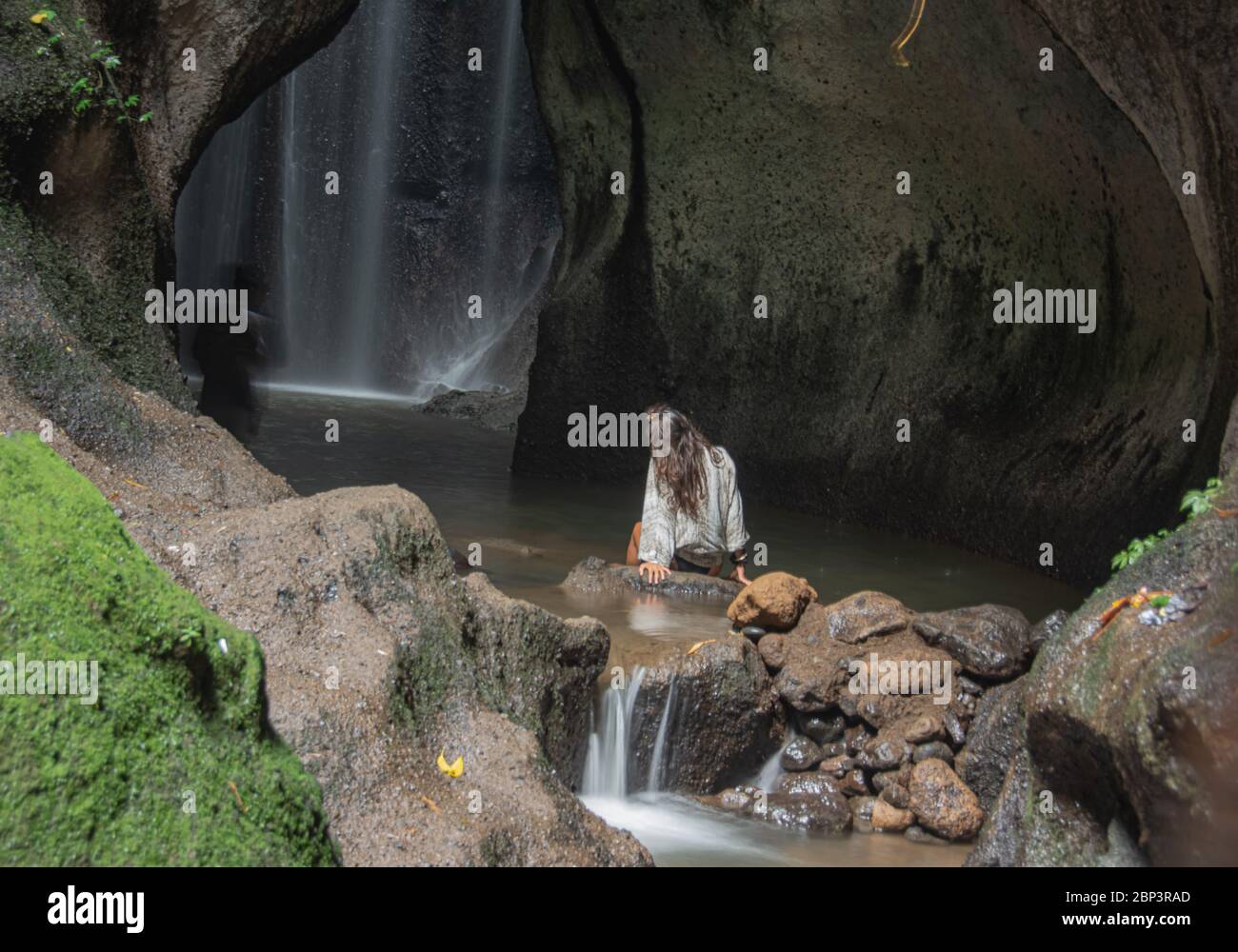 waterfall from a natural park in ubud, bali, 2019 Stock Photo - Alamy