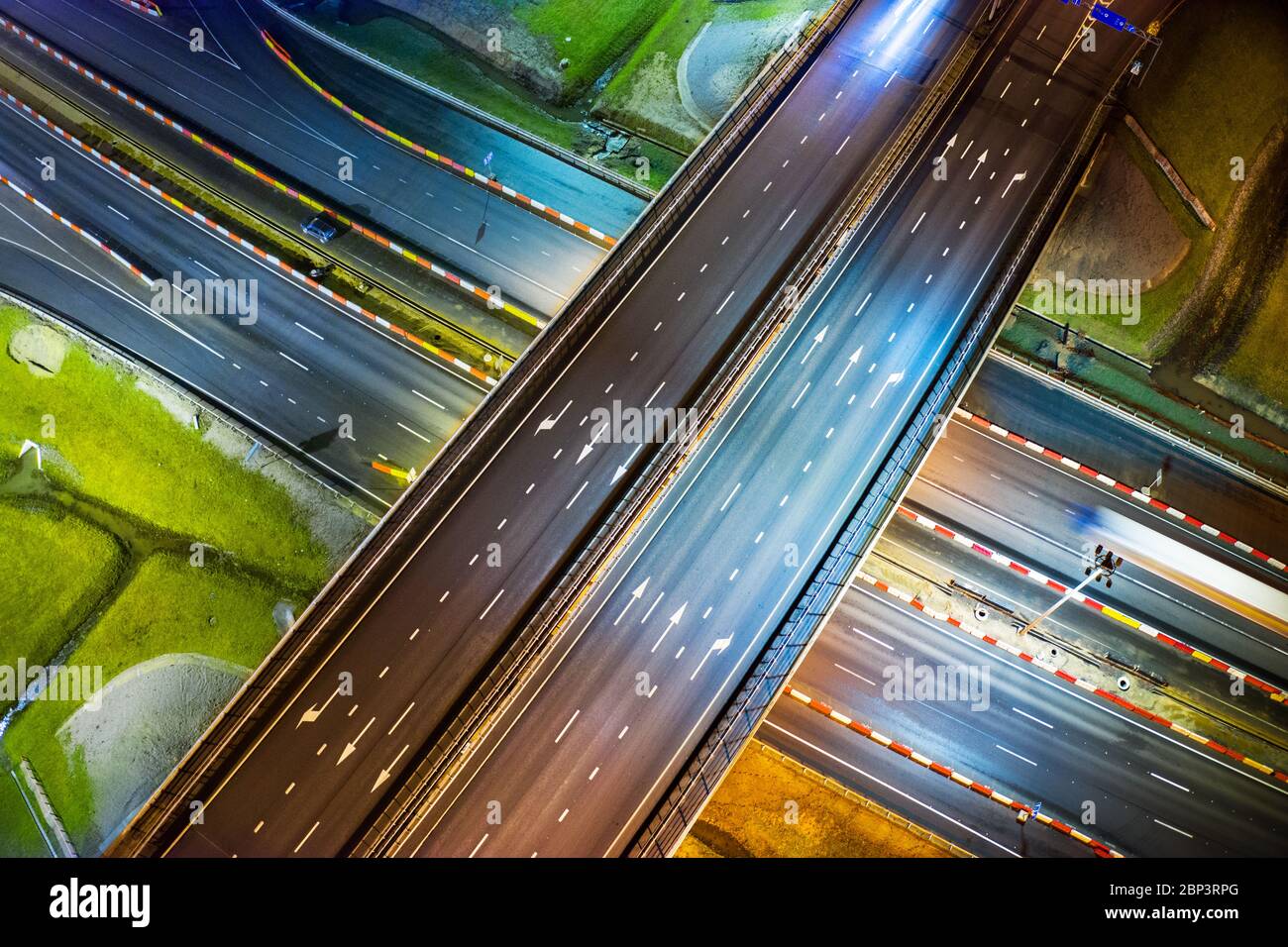 Aerial top view highway viaduct hi-res stock photography and images - Alamy