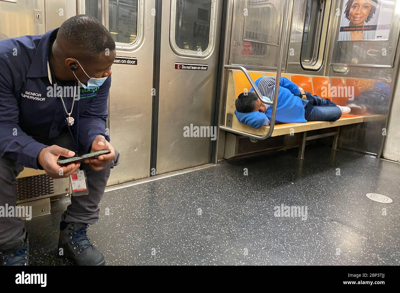 NEW YORK, NY-. - MAY 17: Homeless continue to sleep on subway despite ...