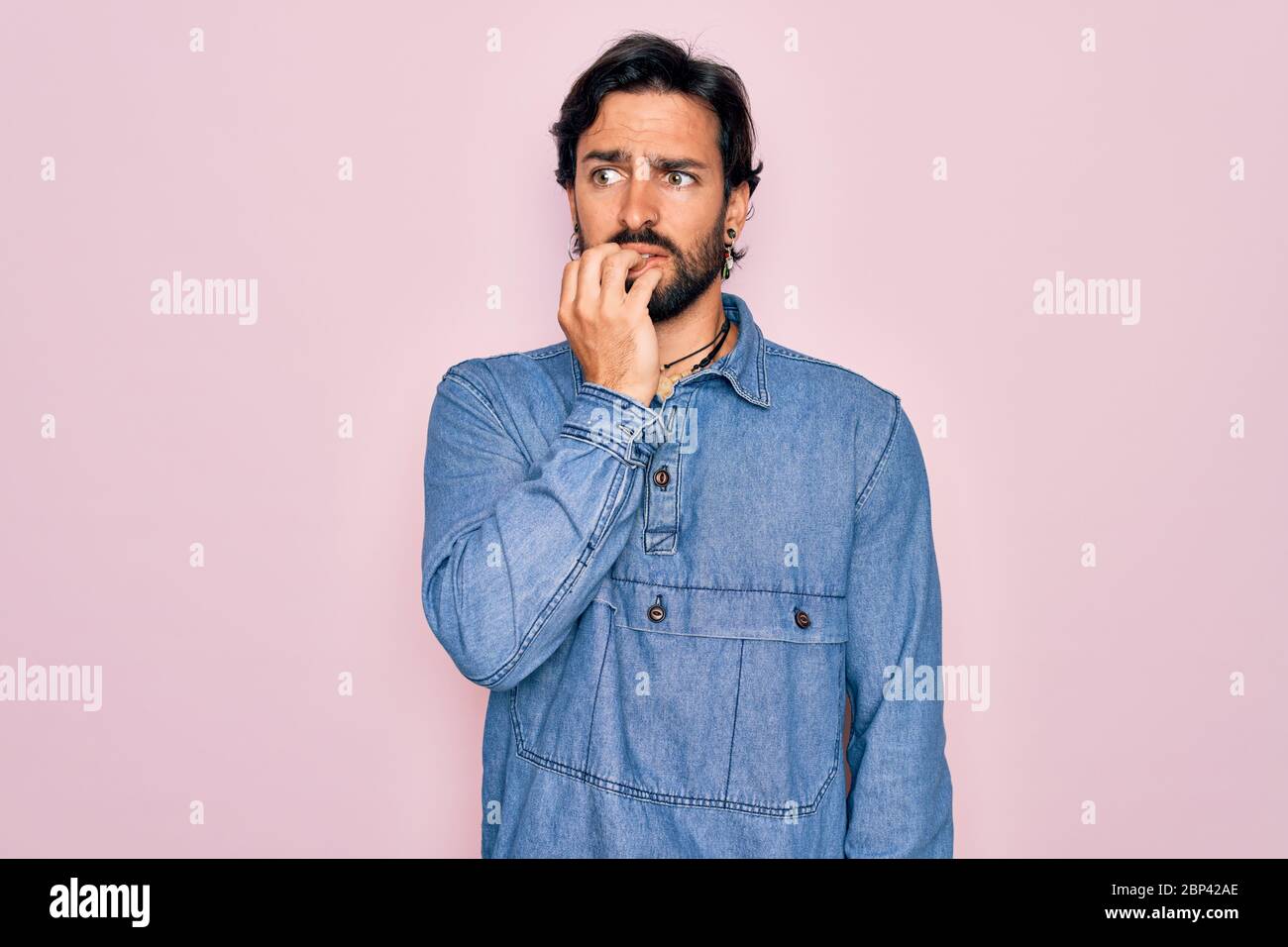 Scared nervous man over green hi-res stock photography and images - Alamy