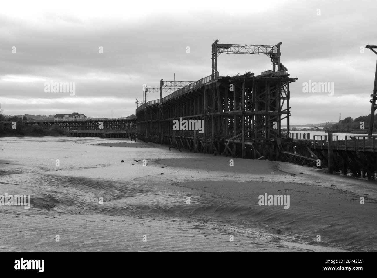 Dunston Staiths, Gateshead, UK following the fire which partially ...