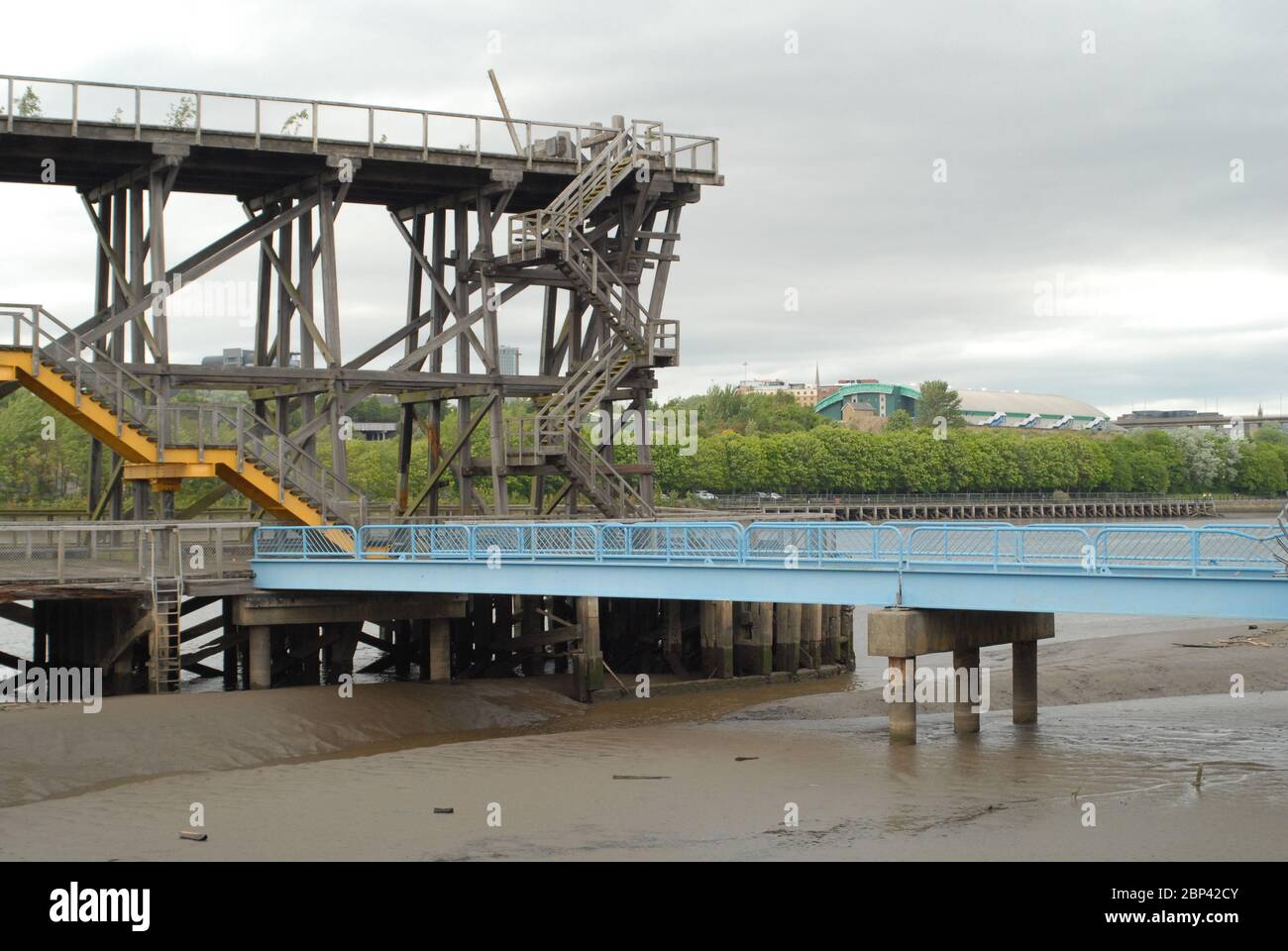 Dunston Staiths, Gateshead, UK following the fire which partially ...