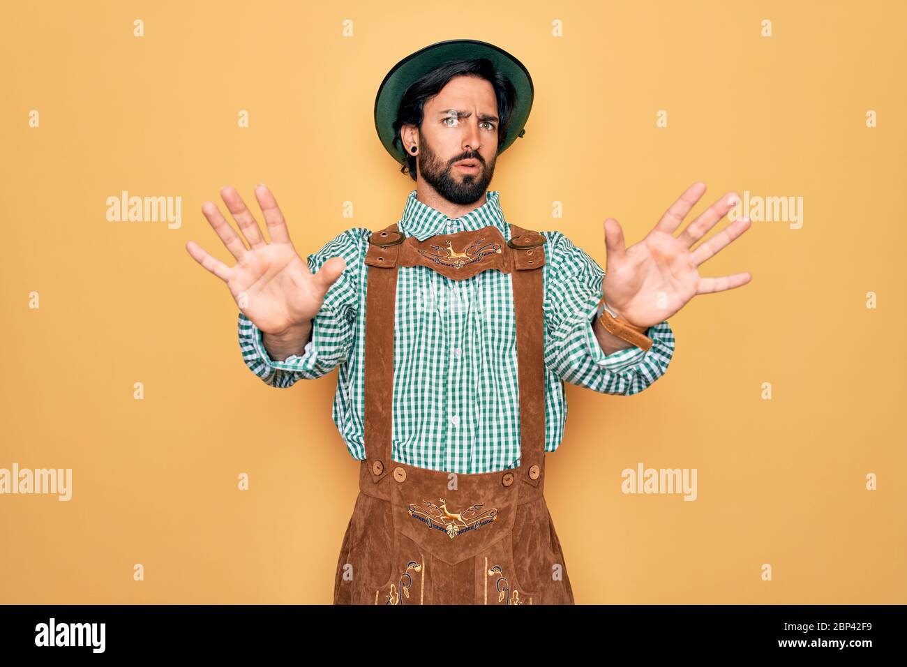 Young handsome man wearing tratidional german octoberfest custome for ...