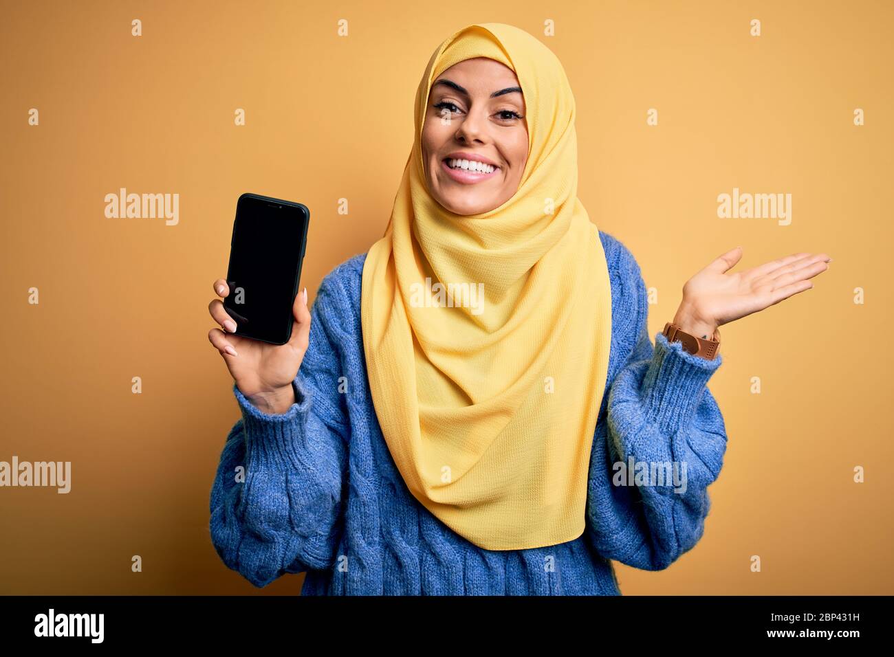 Excited young hispanic arabic woman hi-res stock photography and images ...