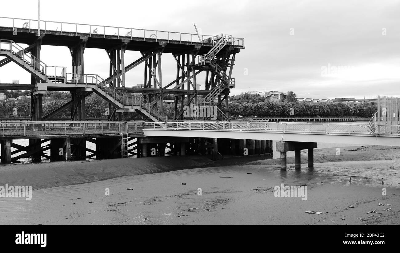 Great fire of newcastle and gateshead Black and White Stock Photos ...