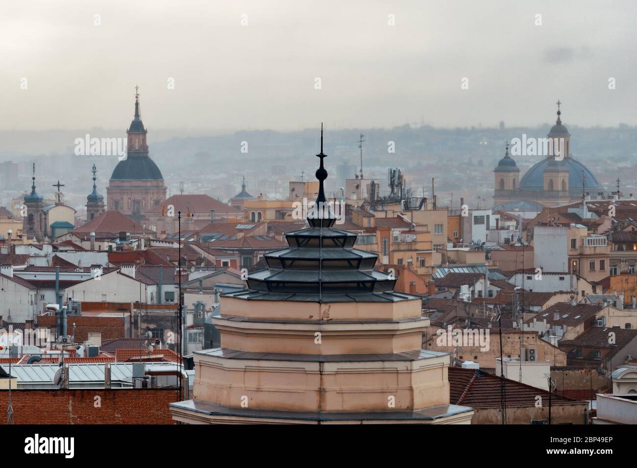 Madrid rooftop view of the city skyline in Spain Stock Photo - Alamy