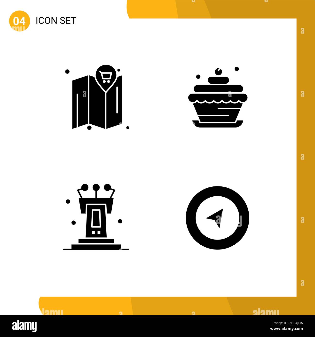 Stock Vector Icon Pack of 4 Line Signs and Symbols for map, speech ...