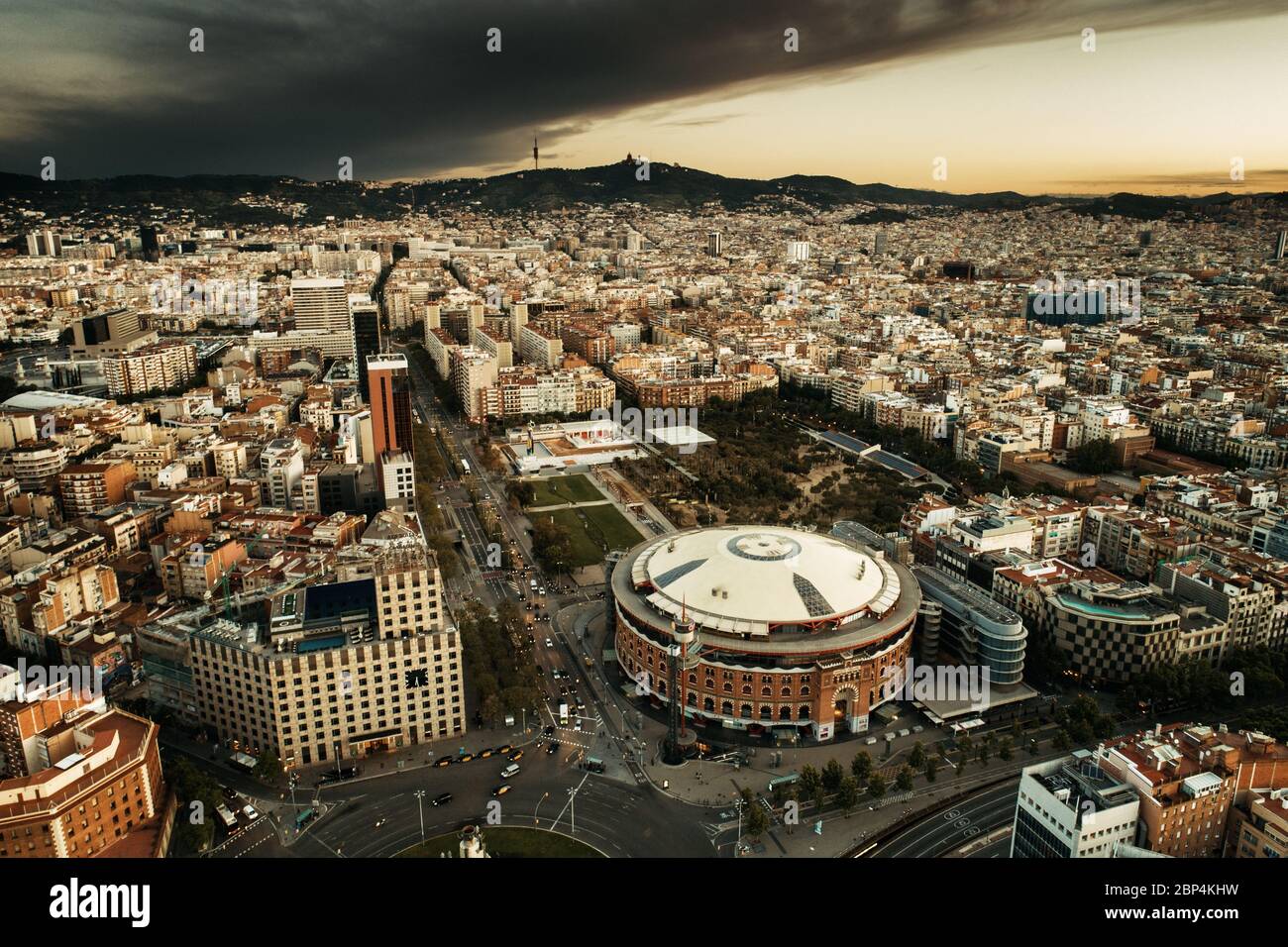 Aerial view of Barcelona in Spain Stock Photo - Alamy