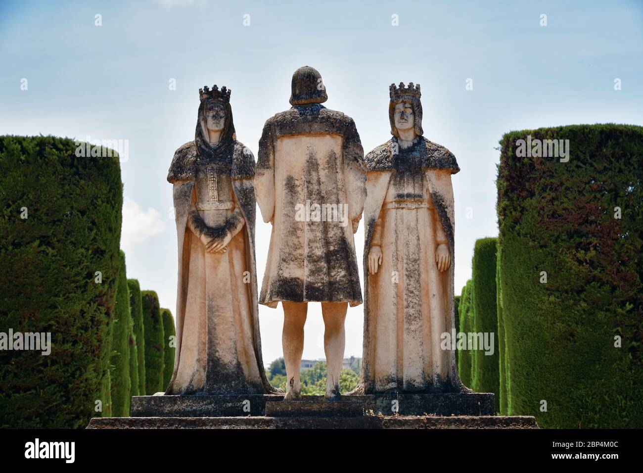 Statue of Christian kings Ferdinand and Isabella and Christopher ...