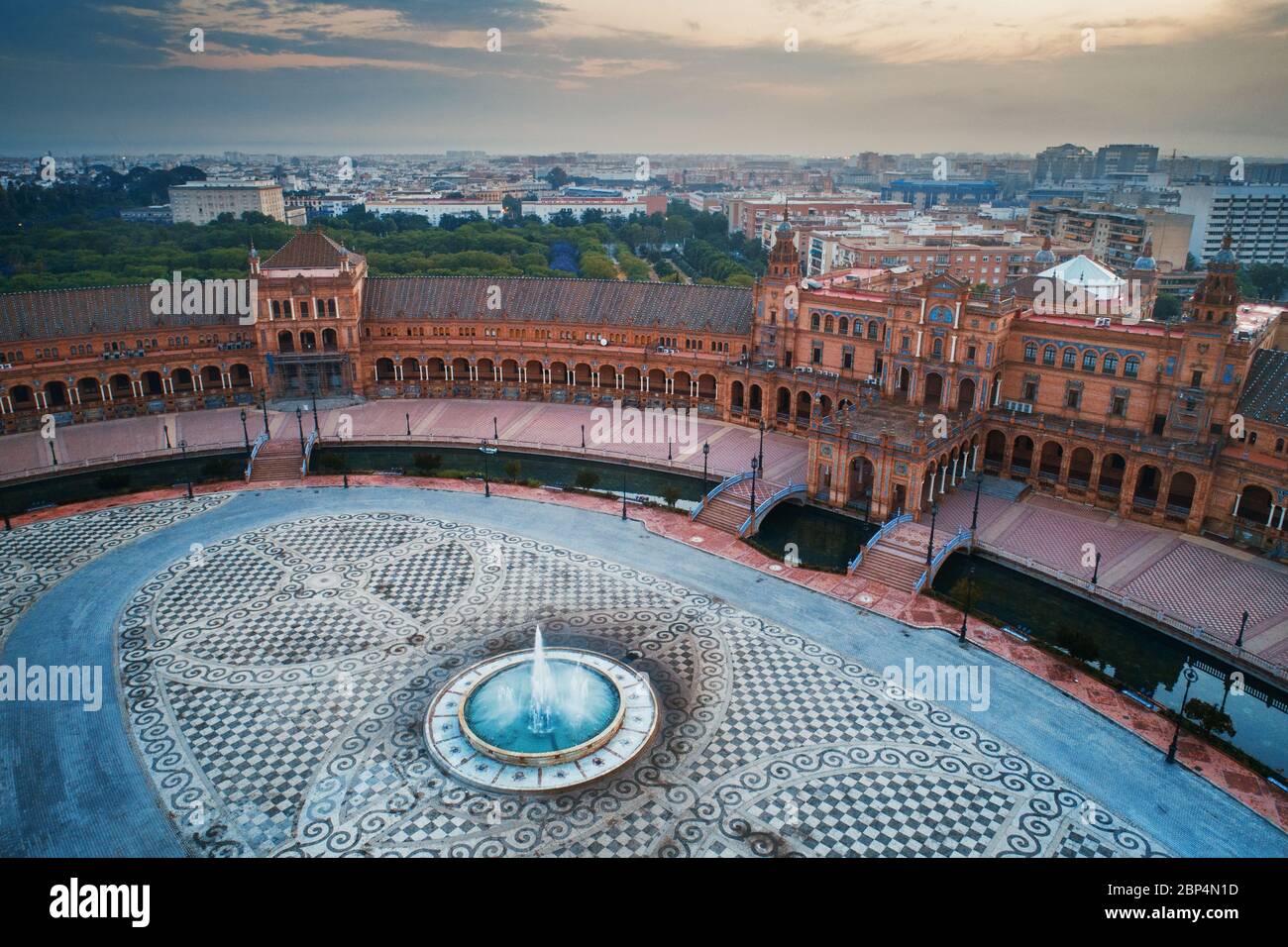 Plaza de Espana or Spain Square aerial view in Seville, Spain Stock ...