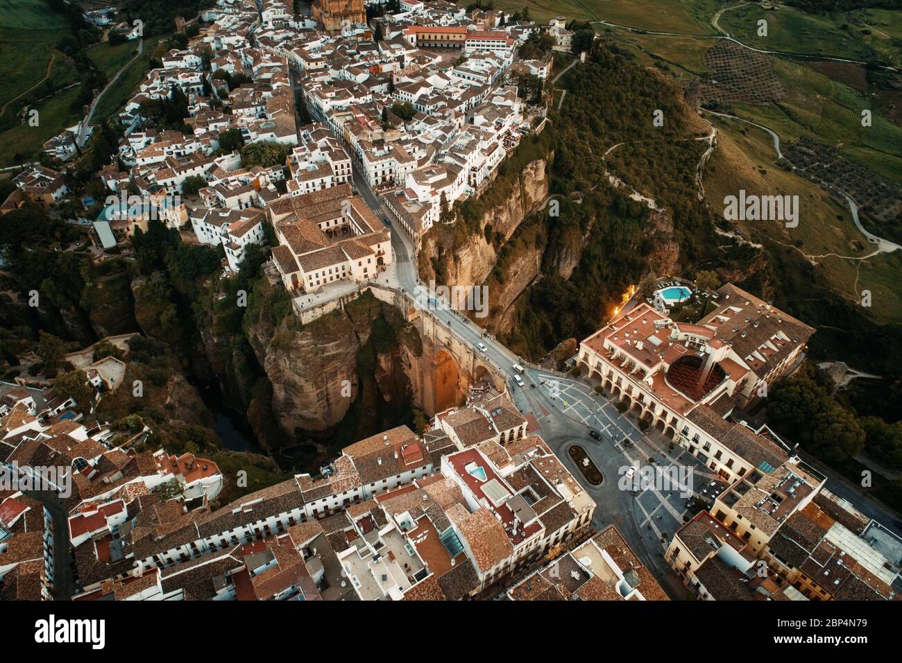 Ronda aerial view with old buildings in Spain Stock Photo - Alamy