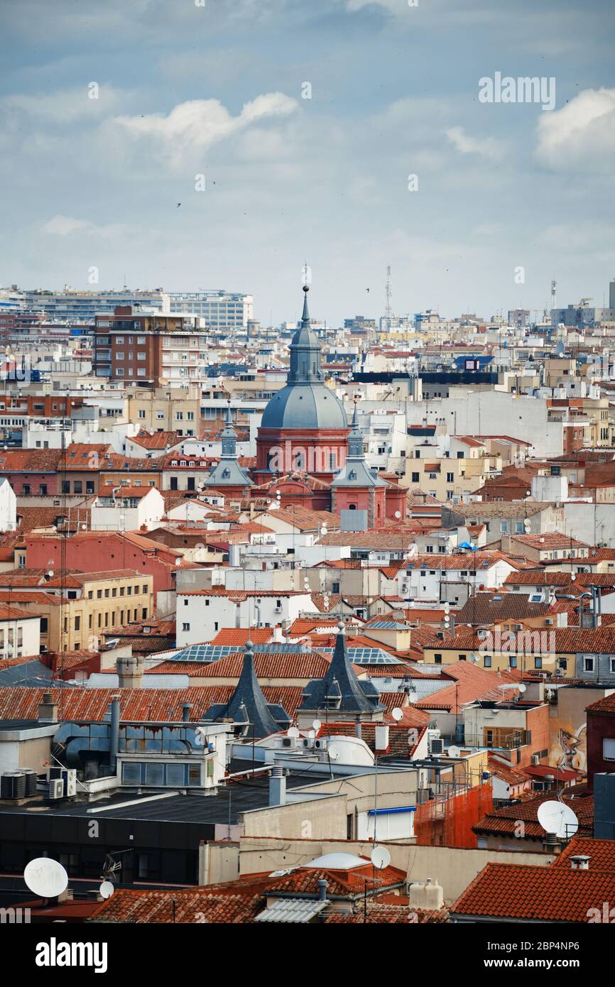 Madrid rooftop view of the city skyline in Spain Stock Photo - Alamy