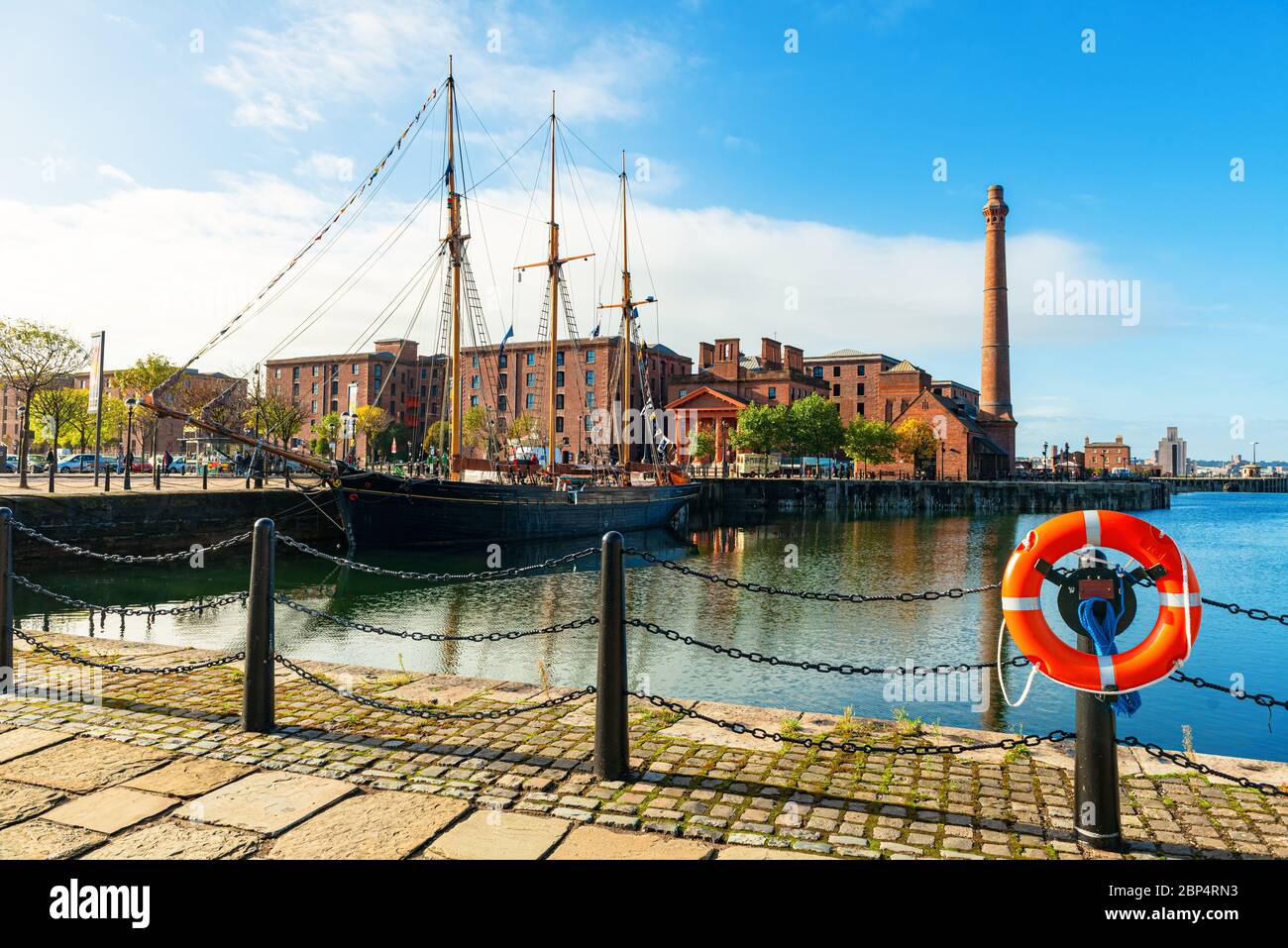 Royal Albert Dock with historical buildings in England, United Kingdom ...