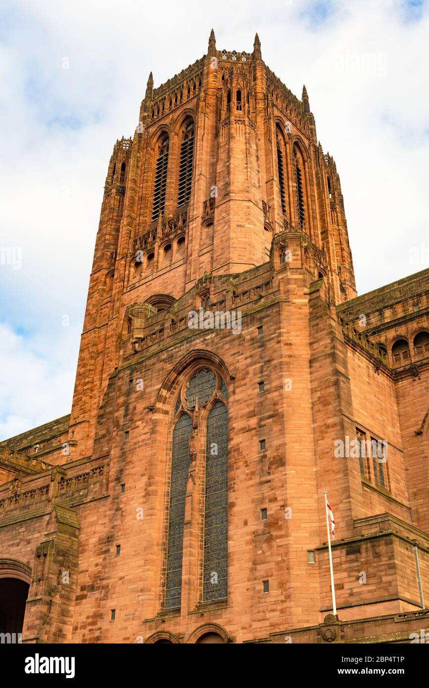 Liverpool Anglican Cathedral historical architecture closeup view in ...