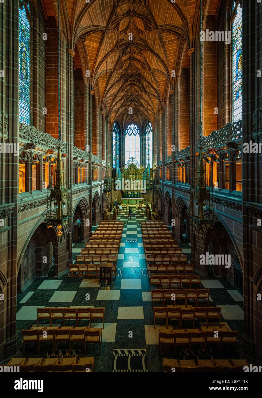 Liverpool Anglican Cathedral historical architecture closeup view in ...