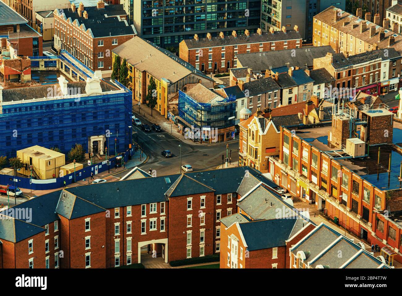Liverpool skyline rooftop view with buildings in England in United ...