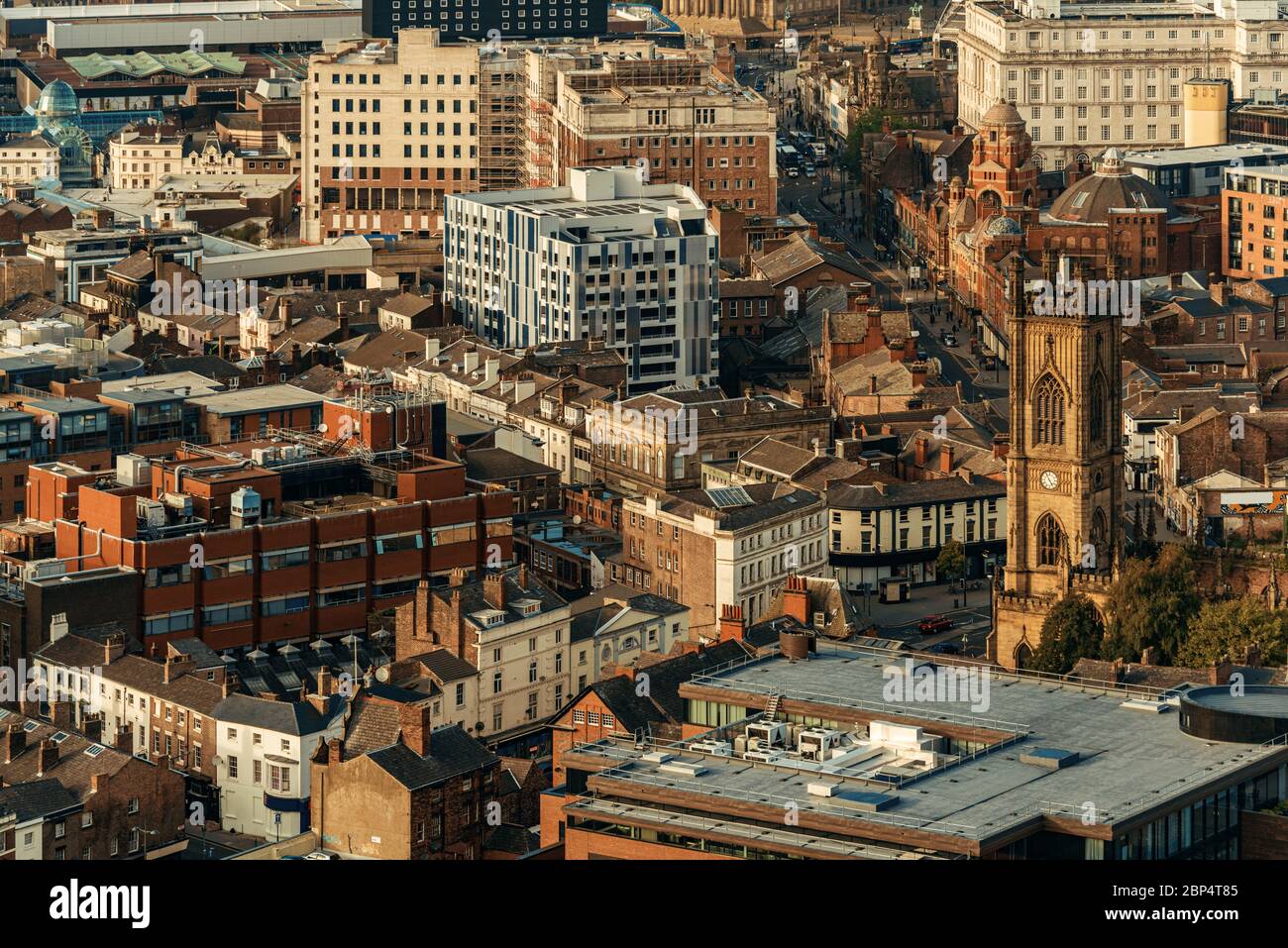 Liverpool skyline rooftop view with buildings in England in United ...