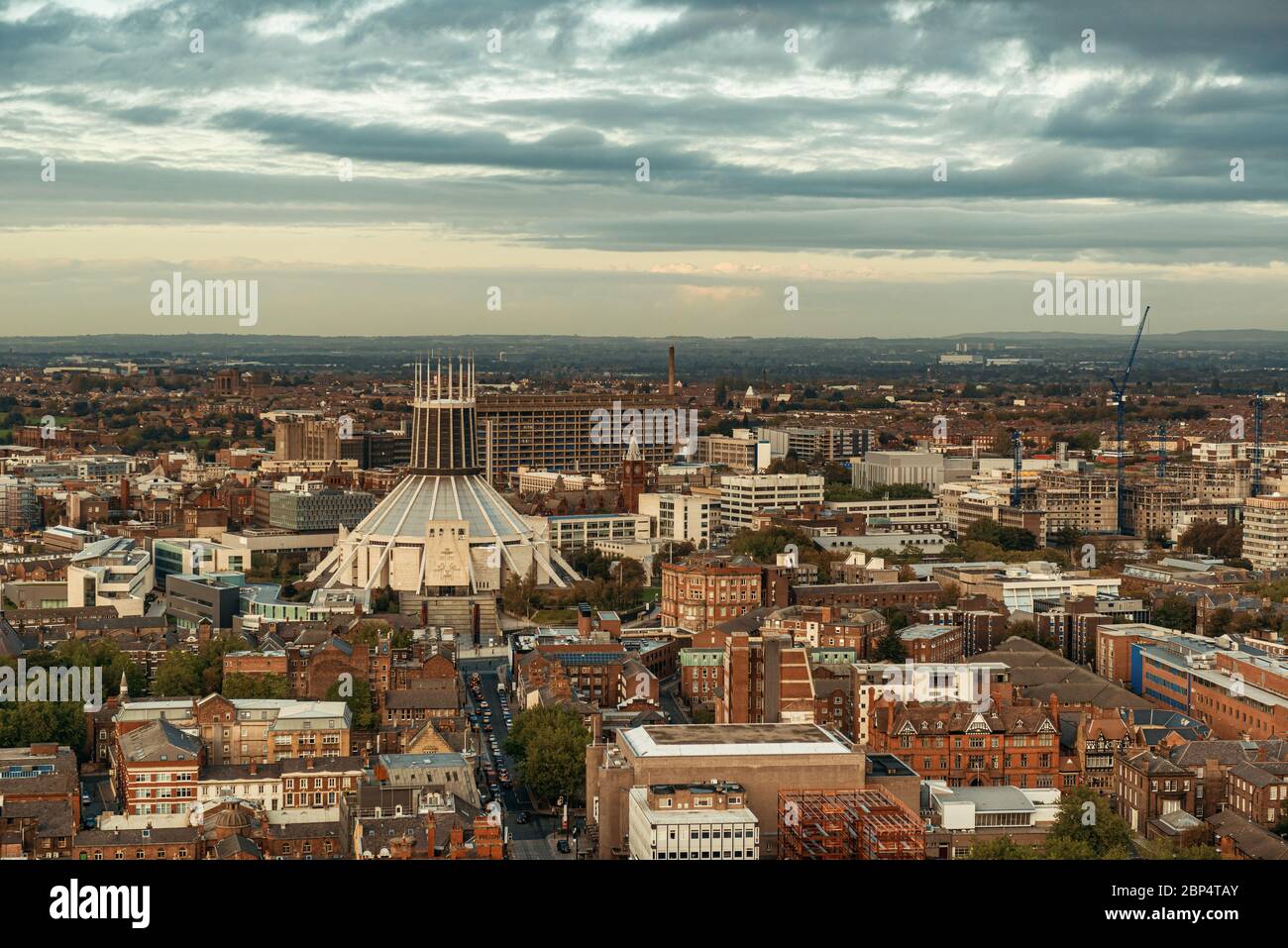 Liverpool skyline rooftop view with buildings in England in United ...