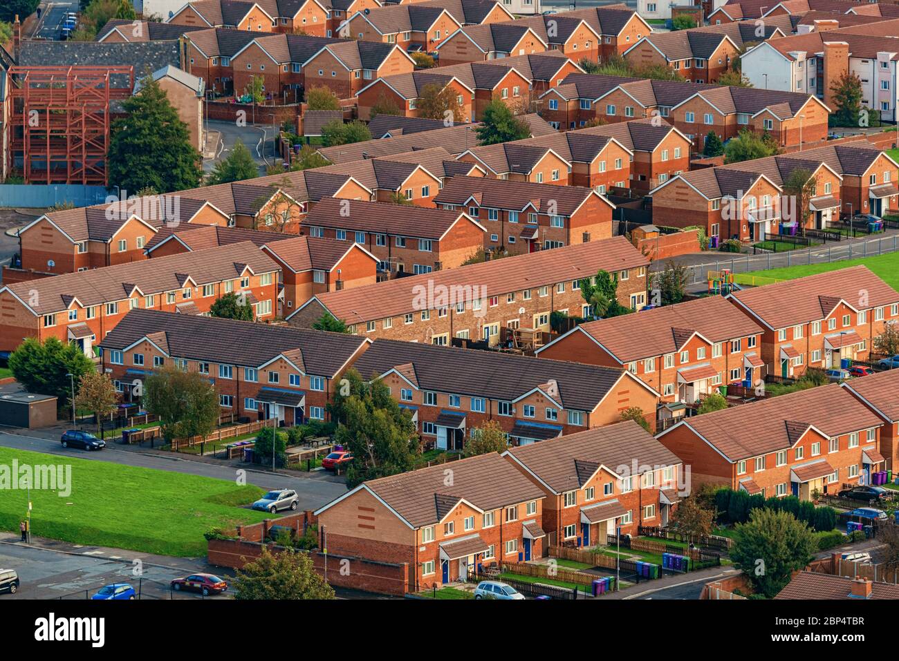 Liverpool skyline rooftop view with buildings in England in United ...