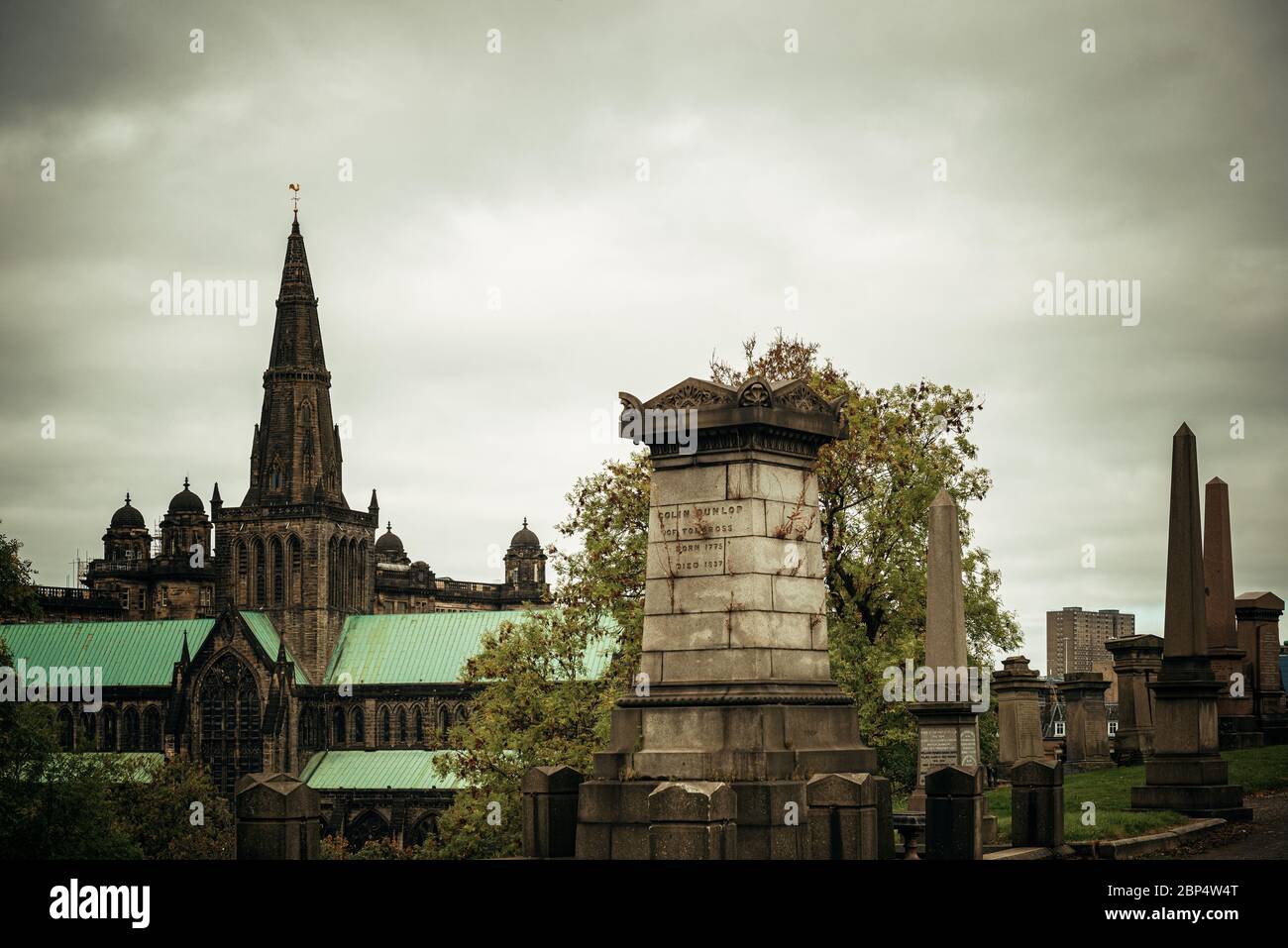 Glasgow Necropolis Victorian cemetery closeup view in Scotland, United Kingdom Stock Photo - Alamy