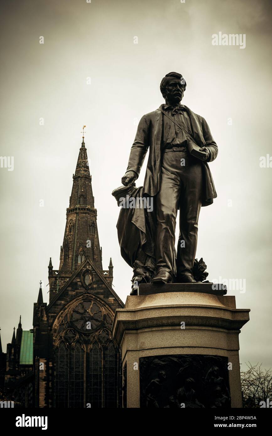 Glasgow Necropolis Victorian cemetery closeup view in Scotland, United Kingdom Stock Photo - Alamy