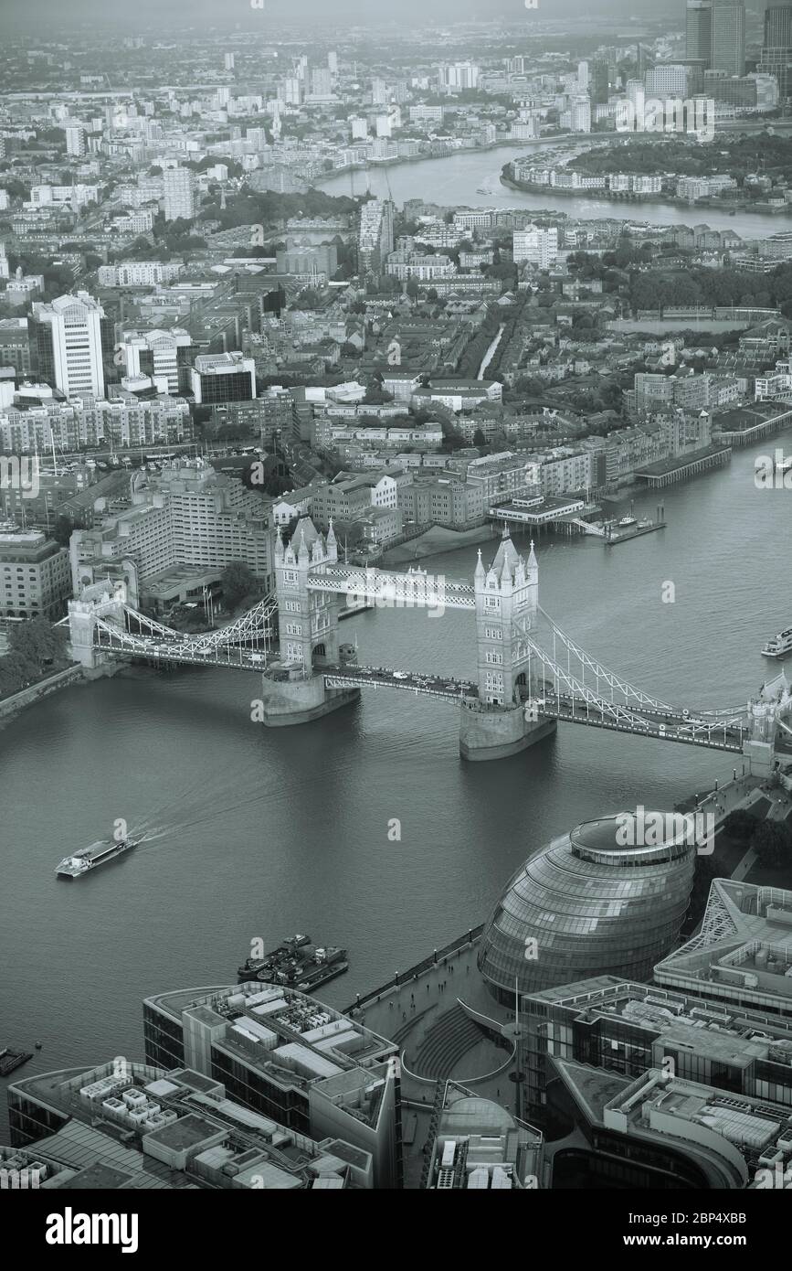 London rooftop view with Tower Bridge with urban architectures Stock ...