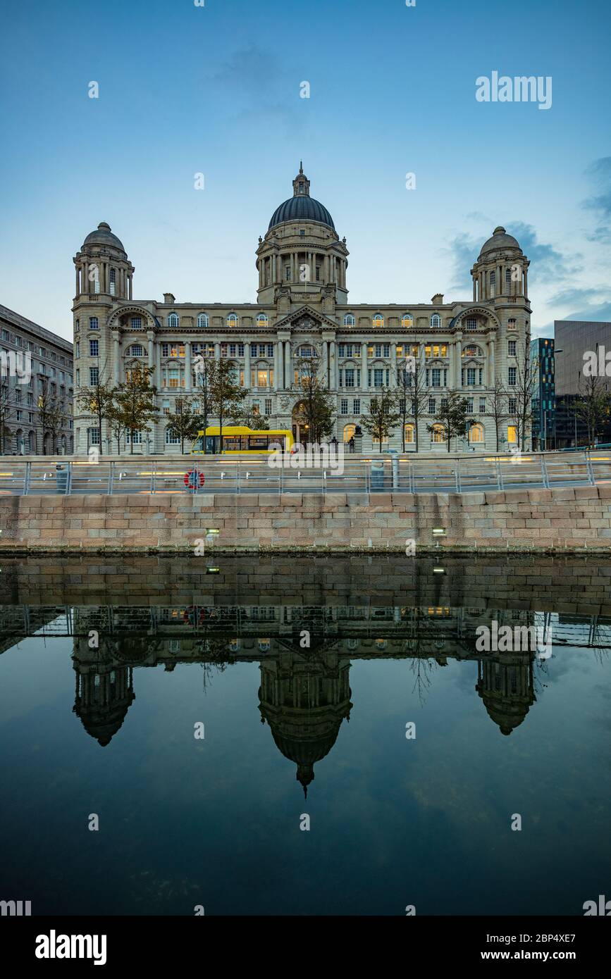 Liverpool historical architecture with cityscape in city center in ...