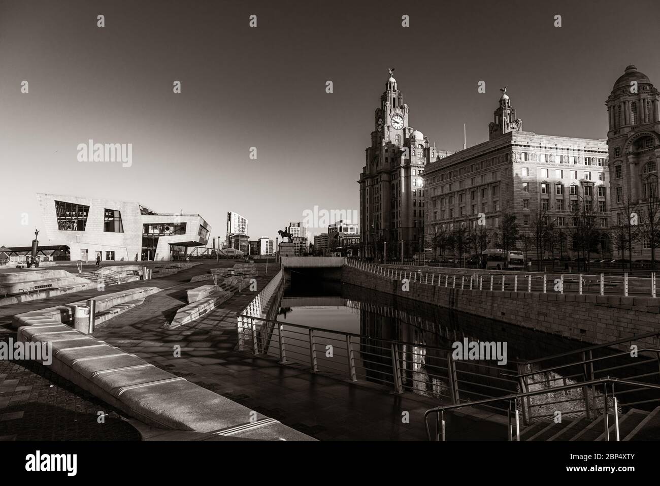 Liverpool historical architecture with cityscape in city center in ...