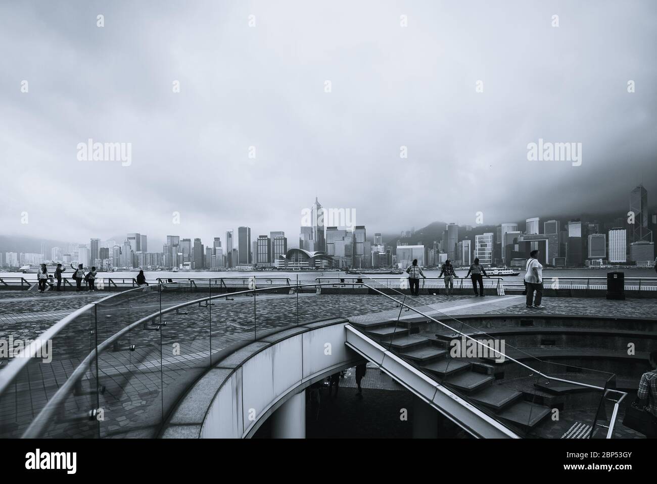 Hong Kong Cityscape; Hong Kong Landscape with black and wite style ...