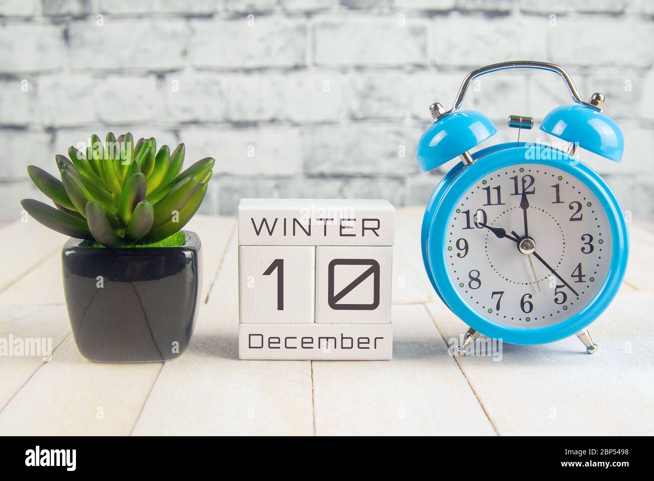 December 10 on the wooden calendar.The tenth day of the winter month, a ...
