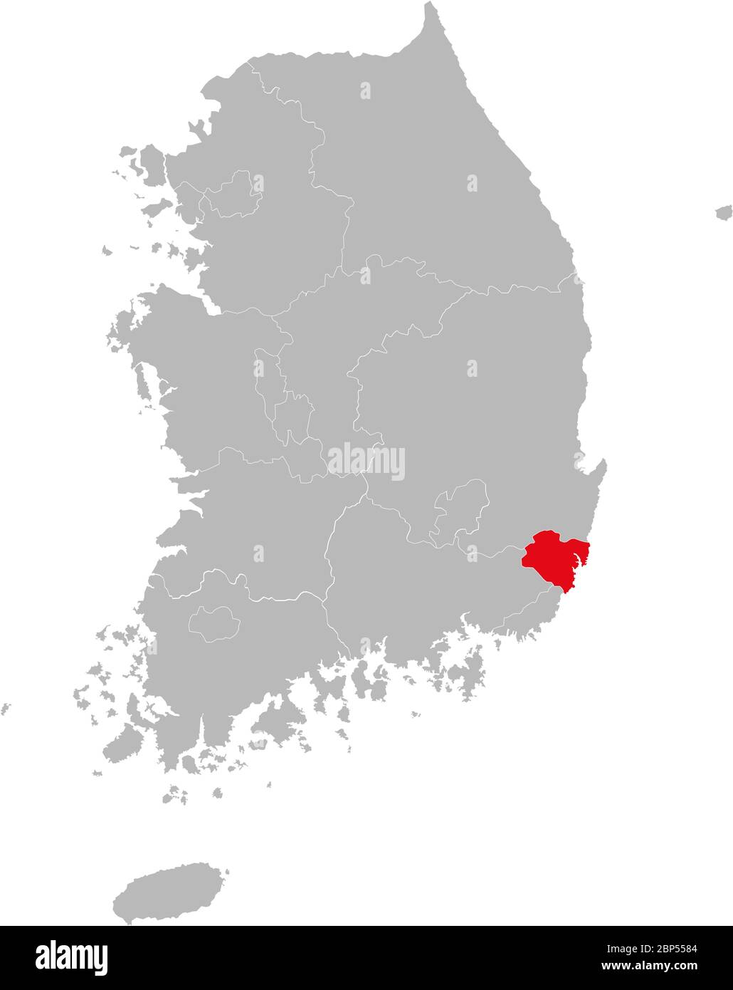 Ulsan province highlighted on South korea map. Business concepts and ...