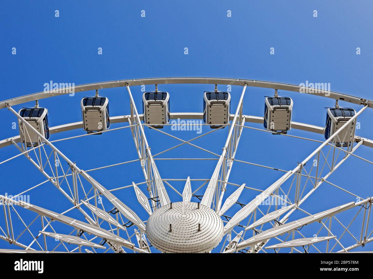 Detail of the Weston Wheel, a big wheel on the seafront in Weston-super ...