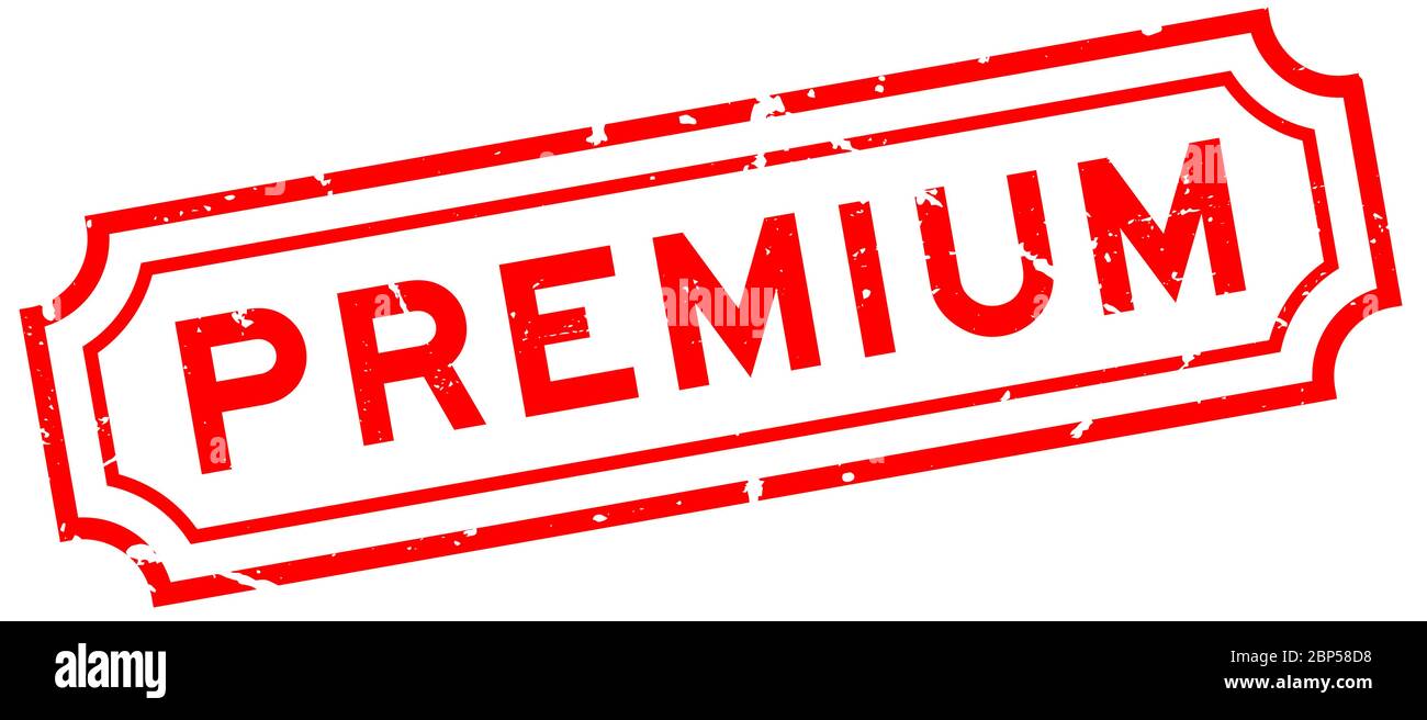 Grunge red premium word rubber seal stamp on white background Stock ...