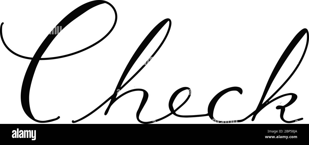 Black hand drawing in word check on white background Stock Vector Image ...