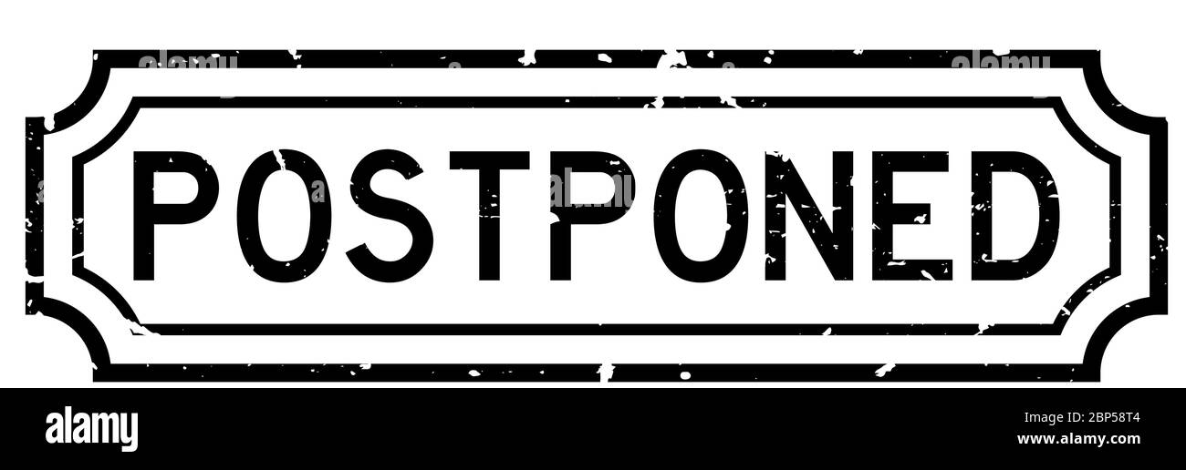 Grunge black postponed word rubber seal stamp on white background Stock ...