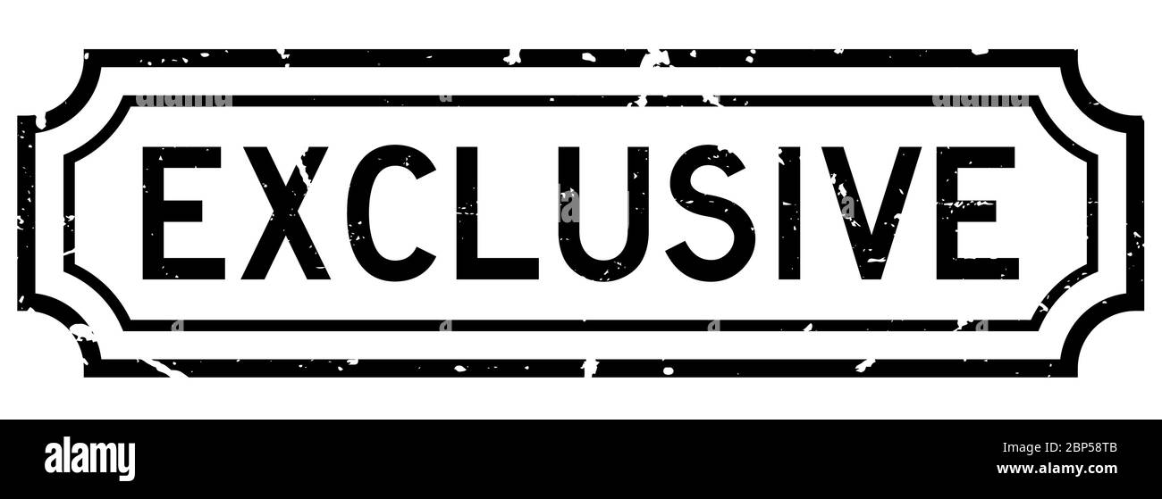 Grunge black exclusive word rubber business seal stamp on white ...