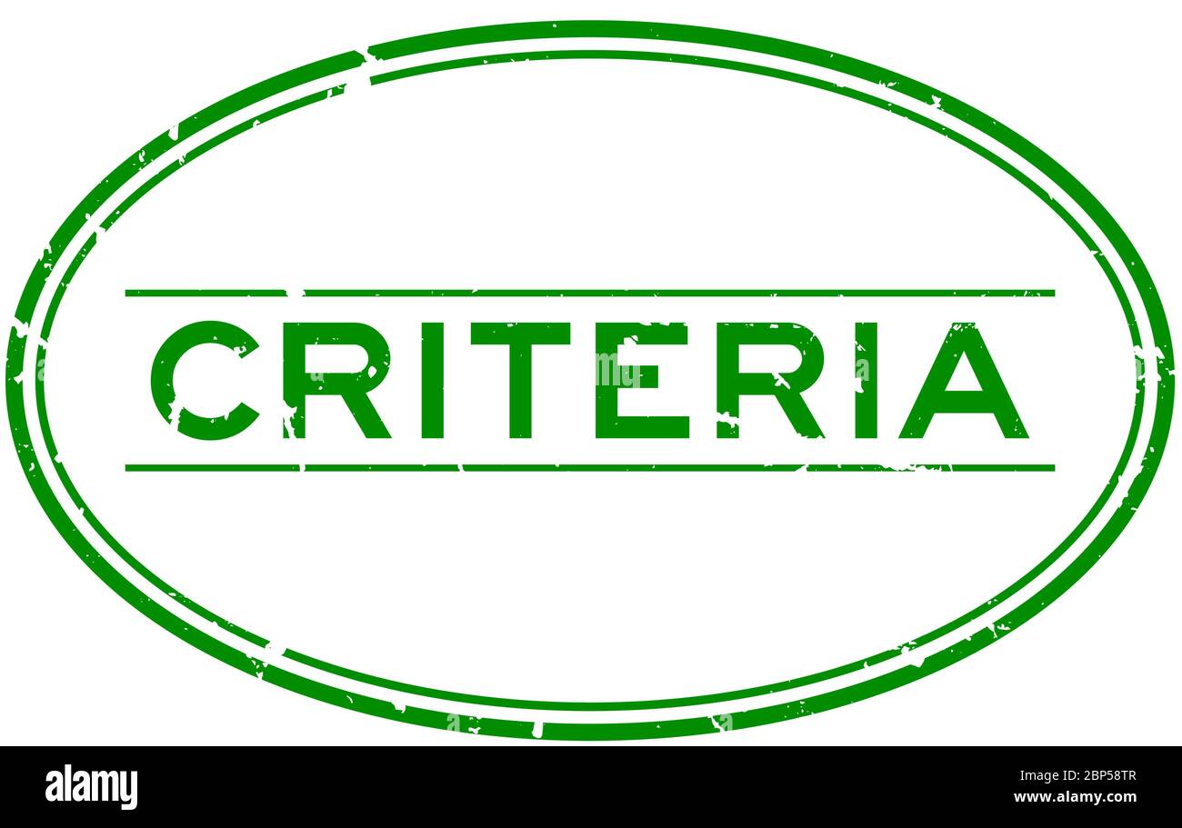 Grunge green criteria word oval rubber seal stamp on white background ...