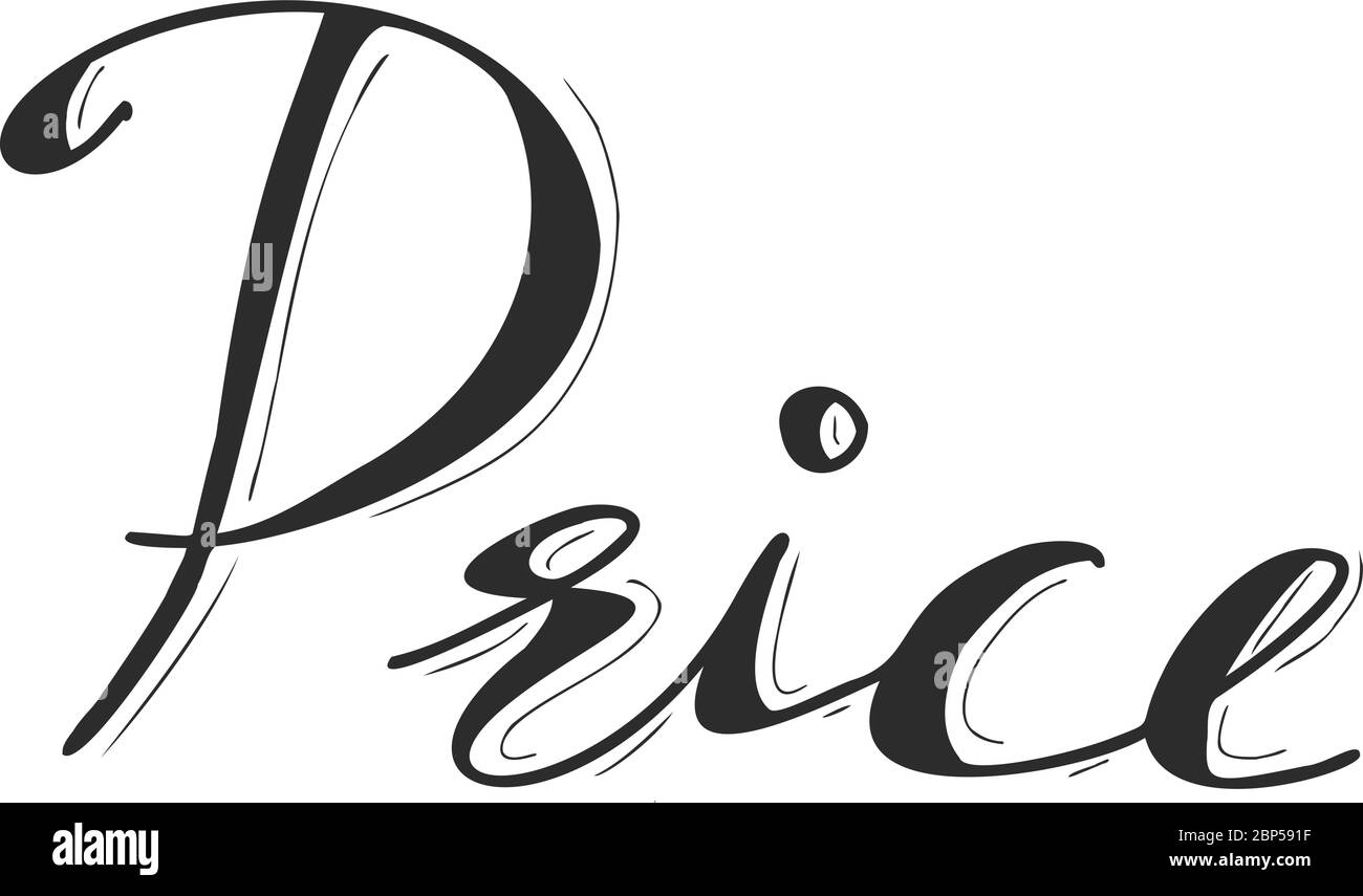 Black hand drawing in word price on white background Stock Vector Image ...