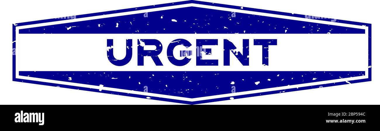Grunge blue urgent word hexagon rubber seal stamp on white background Stock Vector Image & Art ...