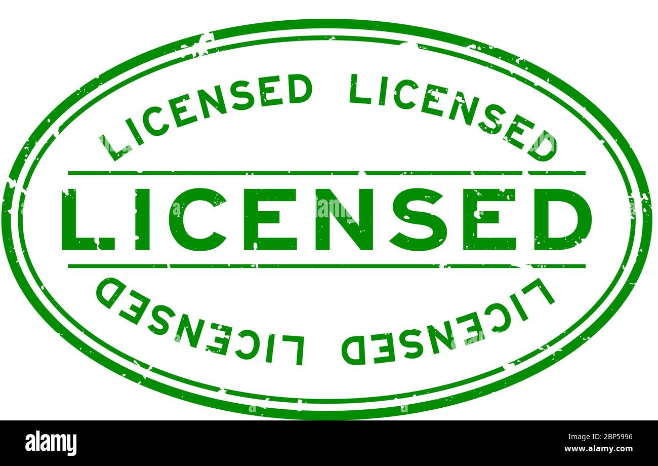 Grunge green licensed word oval rubber seal stamp on white background Stock Vector Image & Art ...