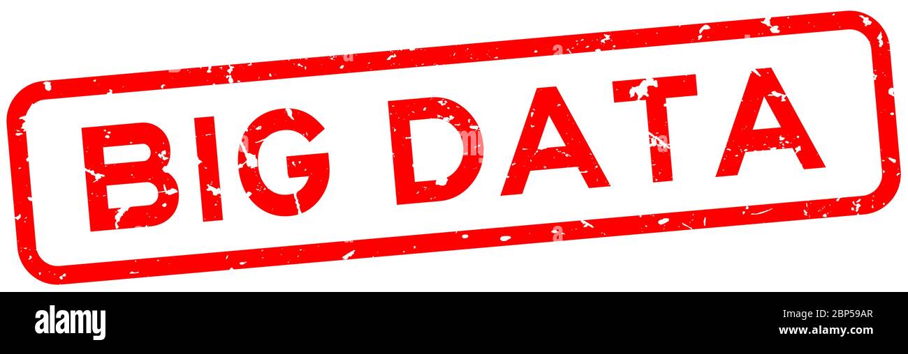 Grunge red big data word square rubber seal stamp on white background ...