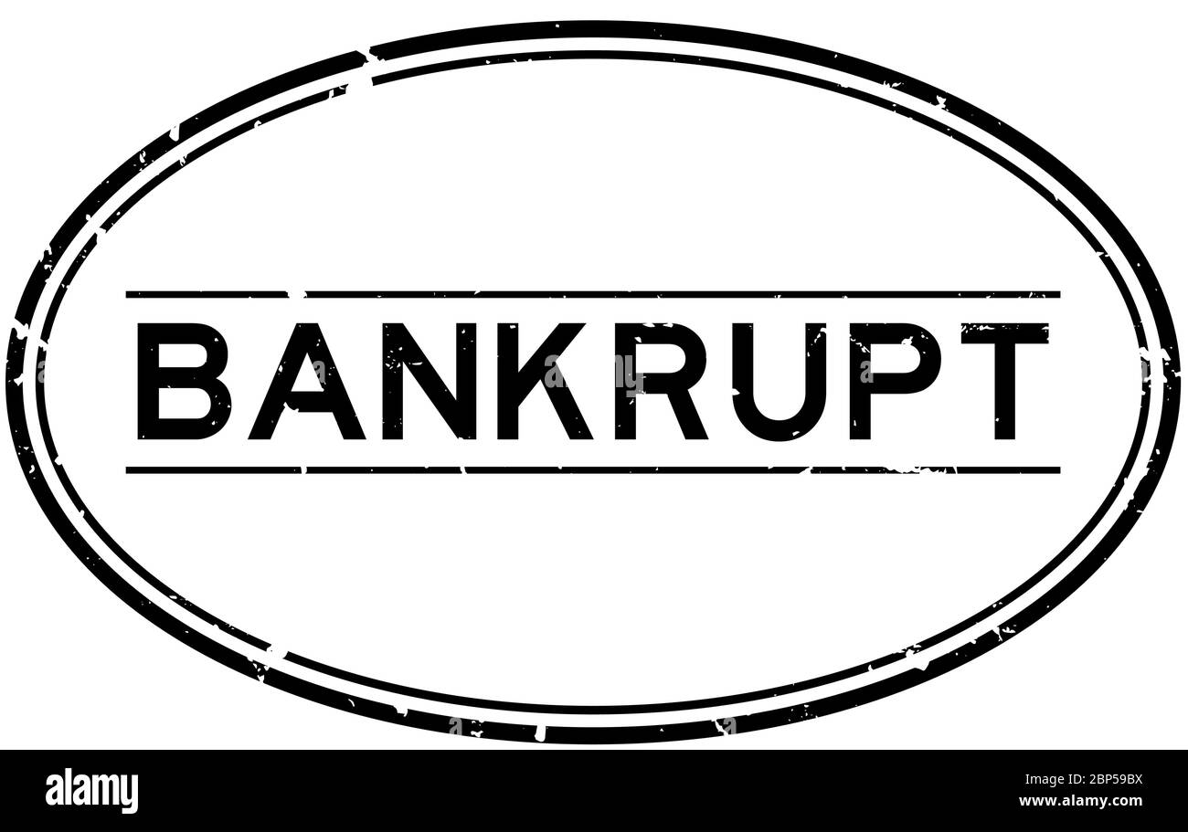 Grunge black bankrupt word oval rubber seal stamp on white background ...