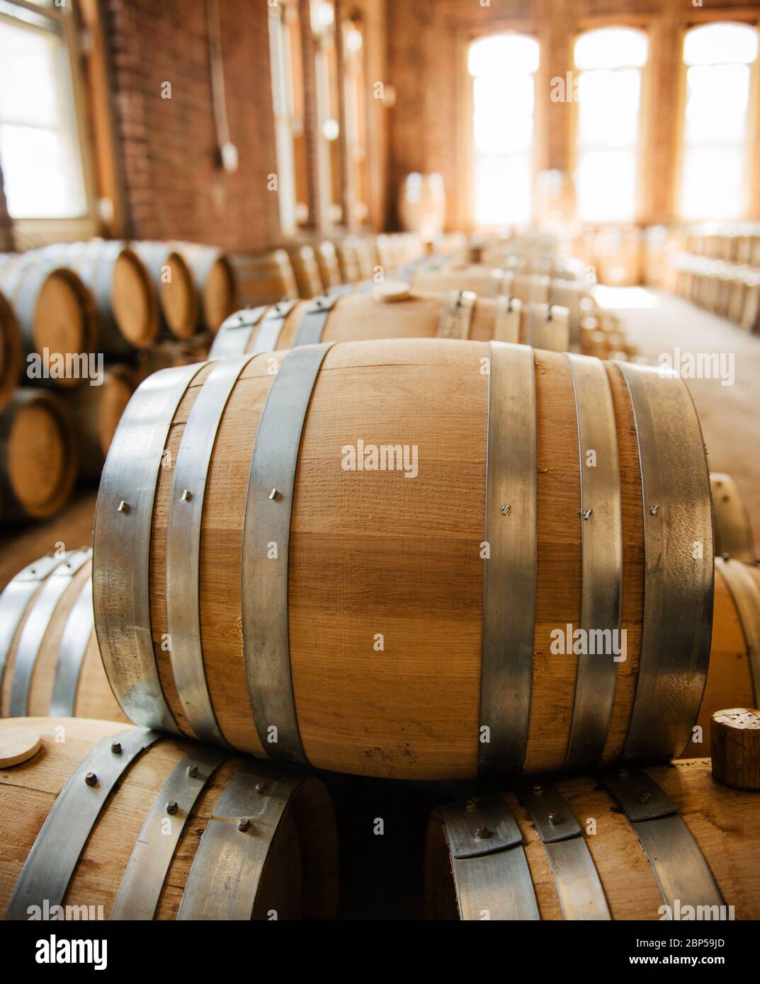 wine barrels in cellar Stock Photo - Alamy